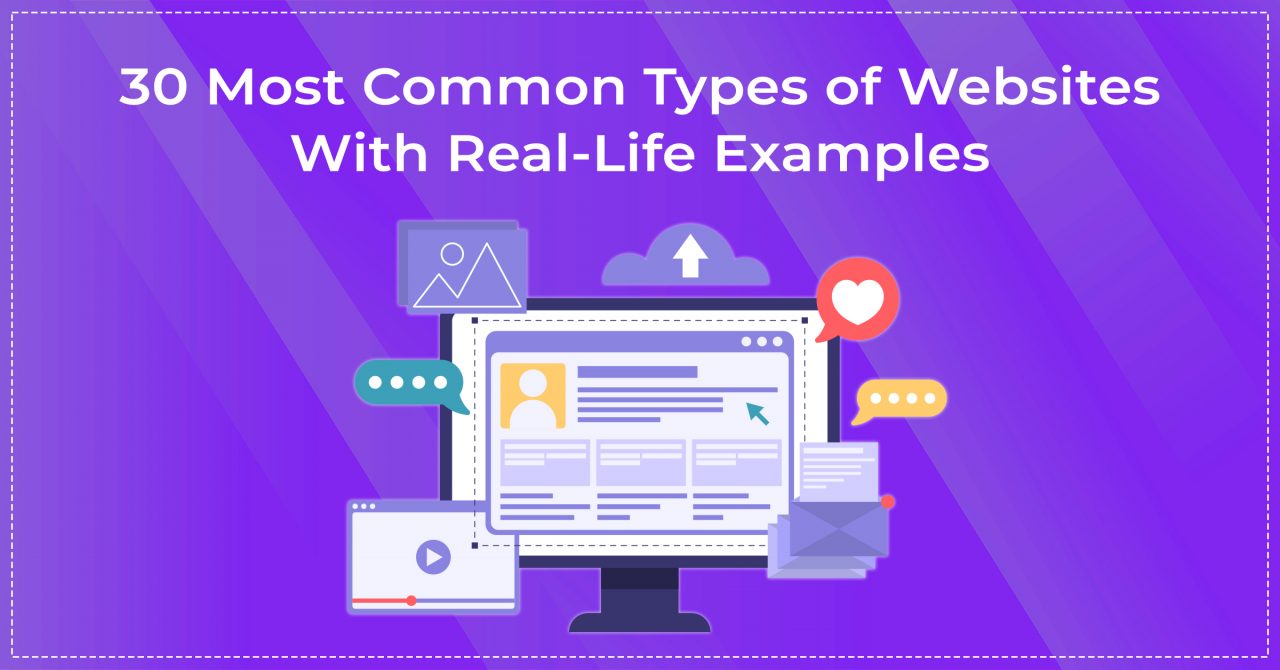 30 Most Common Types of Websites With Real-Life Examples
